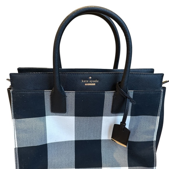 kate spade | Bags | Kate Spade Nwot Black And White Checkered Tote ...